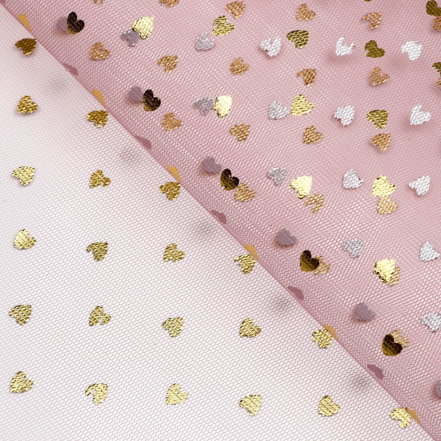 Gold Stamped Heart Mesh Wrapping Paper for Flower Packaging