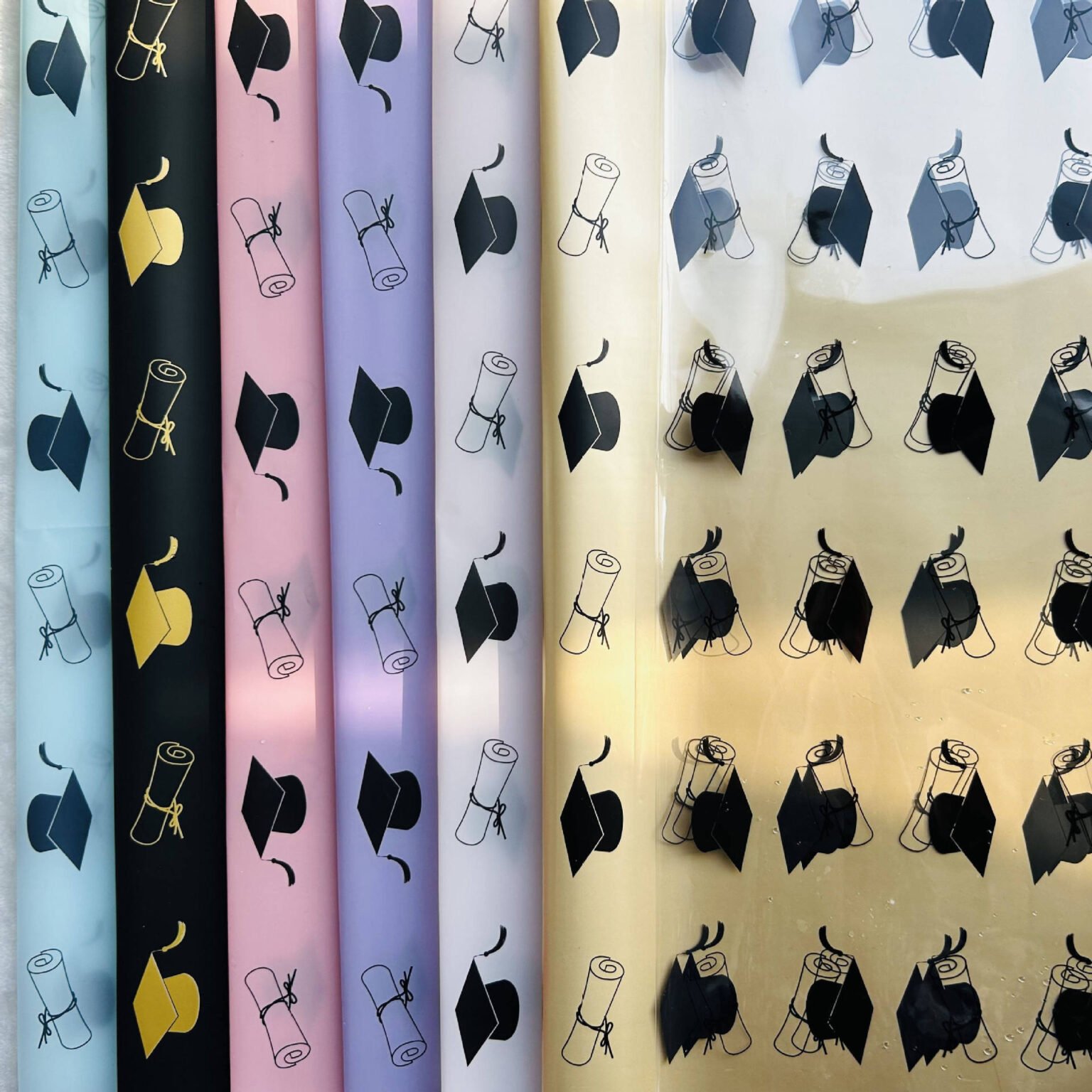 Waterproof Graduation Wrapping Paper Floral for Bouquets