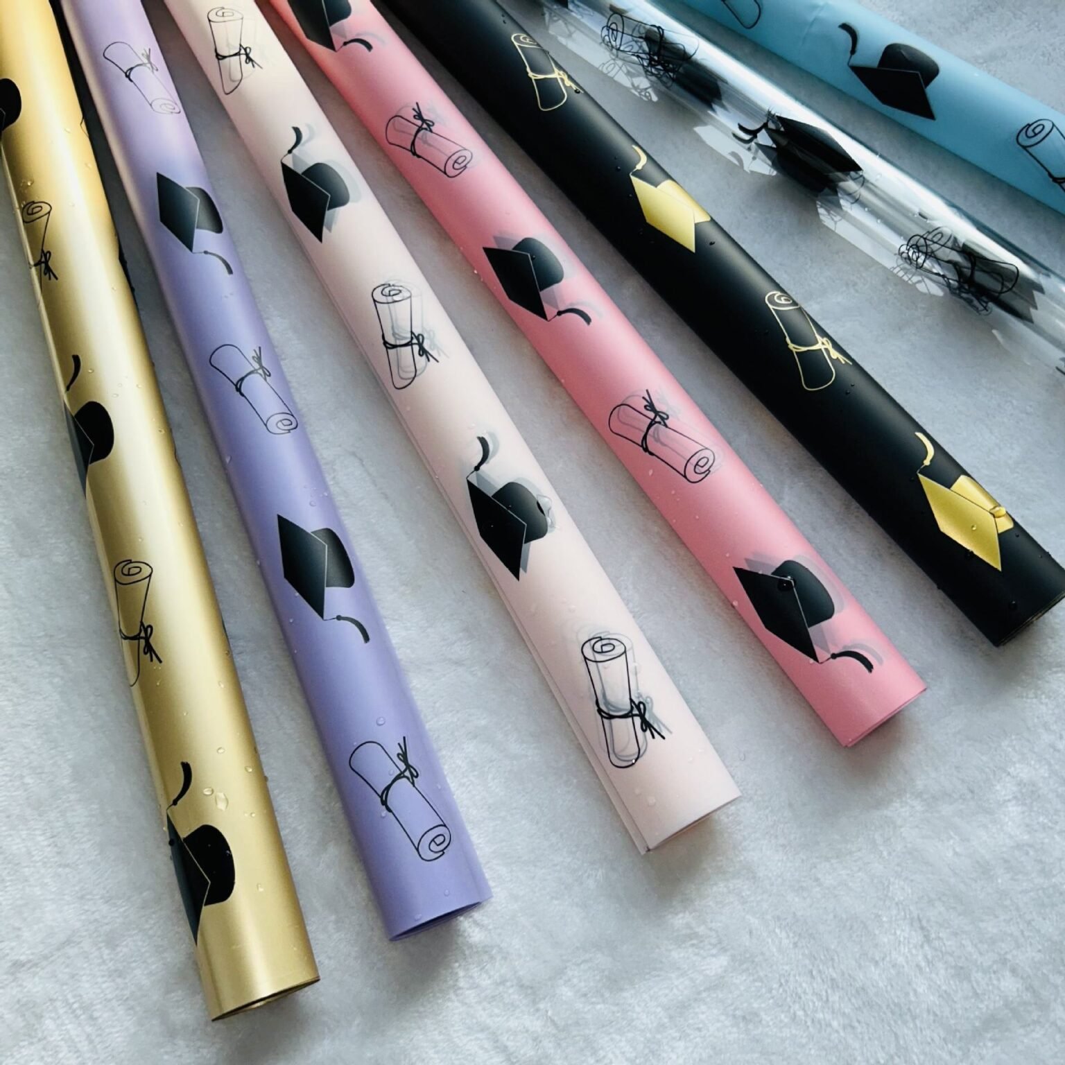 Waterproof Graduation Wrapping Paper Floral for Bouquets