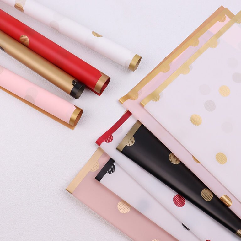 Polka Dot Gold Wrapping Paper for Flower Packaging